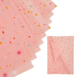 30 sheets star tissue paper, 19.68x13.78in pink wrapping tissue paper colorful star pattern decorative gift wrapping paper sheets for christmas wedding birthday party crafts packing