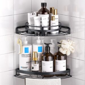 seinloes ratating corner shower caddy,stainless steel corner shower storage shelves,no drilling large capacity lazy susan shower organizer,multifunctional wall mounted turntable for bathroom &kitchen