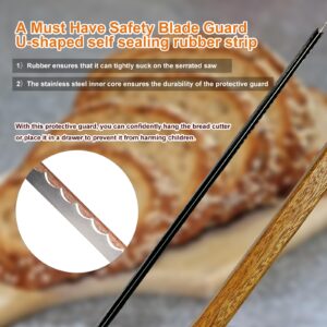 Alimtee Bread Knife for Homemade Bread and Skinny Spurtle, Sourdough Cutter Fiddle Bow Bread Slicer Knife for Homemade Bread, Premium Stainless Steel Saw (Wood Bread Knife and Spurtle)