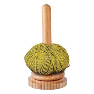 wooden yarn holder dispenser for crocheting, stand ball spindle crochet and sewing tool, prevent yarn tangling, winding and dispensing accessories