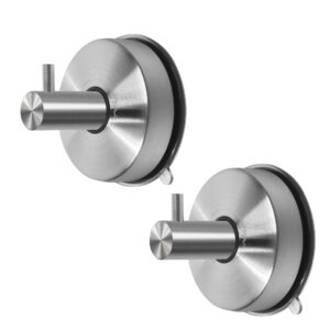 svg home- wall hooks | 2 pcs suction cup hooks removable, stainless steel 304, for most household walls | shower hooks suction cup | towel hooks for bathrooms | door hanger hook | wall hook (silver)