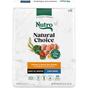 nutro natural choice adult large breed dry dog food, chicken and brown rice recipe, 36 lb. bag