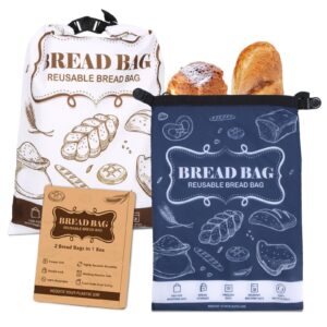 ciciany bread bags, 2 packs bread bags to keep fresh, reusable zipper for homemade loaf, freezer storage bag, container, fresh keeping extra large bags, food bag