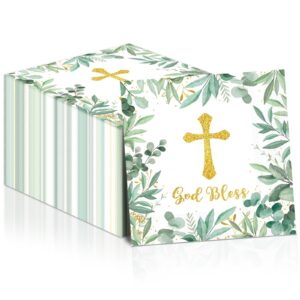 100pcs god bless napkins baptism napkins first holy communion mi bautizo napkins cross religious paper napkins for newborn baby shower party christening religious party decorations