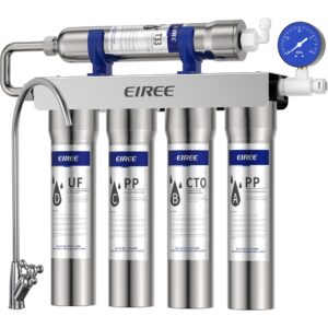 eiree 0.01μm ultra filtration mineral water purifier under sink water filter nsf/ansi 42 certified remove 99.99% of contąminants、pb hg cd、cadmium、chlorine、odor、bad,water filter system（5-stage）