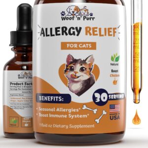 natural allergy relief for cats - supports allergy & itch relief for cats - cat allergy - cat itch relief - cat itchy skin relief - cat allergy relief for cats - cat supplements & vitamins - 1 fl oz