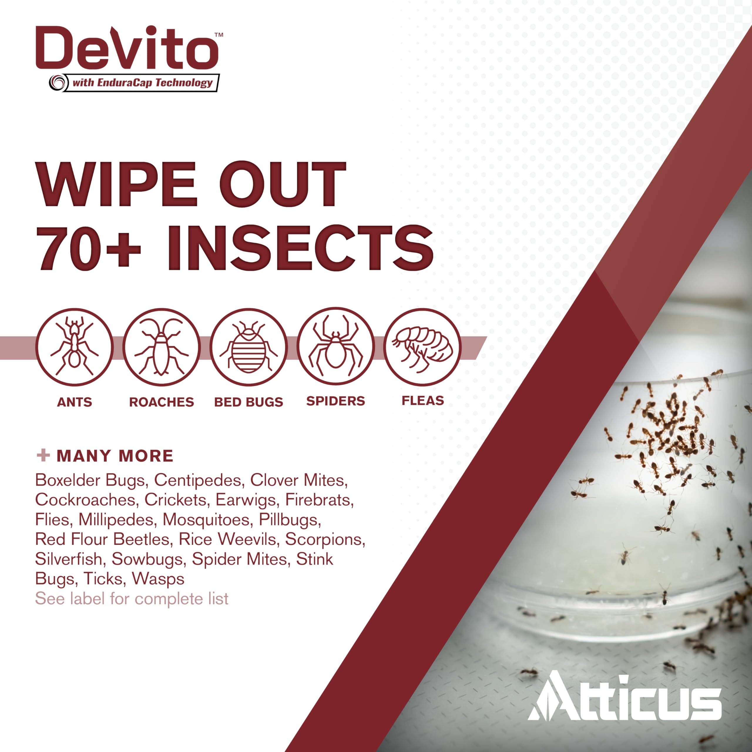 Devito Insecticide by Atticus - Compare to Demand CS - Lambda-cyhalothrin 9.7% Indoor and Outdoor Insect Control with EnduraCap Technology (8 oz)