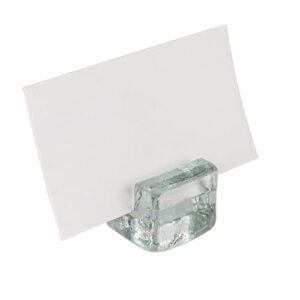 creative co-op glass cube place card/photo holders with paper cards, clear, set of 6