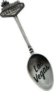 las vegas souvenir spoon in gun metal or antique brass (gun metal)