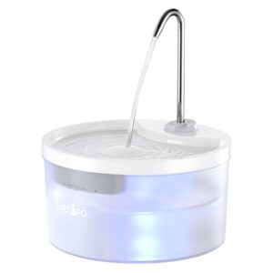 petlipo cat water fountain, 3l/100oz super silent pet water fountains for cats dogs indoor, cat fountain with water alert light, kitty spout cat drinking fountain, bpa-free, easy clean (white)