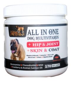 barbarian boerboels all in one dog multivitamin for hip and joint, skin and coat, 170 count.