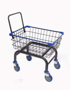 chaminusa heavy duty laundry and grocery 1.8 bushel cart with u-handle (blue)