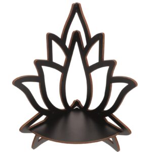 magiclulu lotus wood corner shelves, flowers wall corner shelves wooden floating shelves crystal shelf boho wall hanging shelves for home offices living room decoration