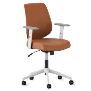 branch daily chair - vegan leather office chair with swivel, lumbar rest, and adjustable armrests - comfortable seating for improved posture and productivity - dune