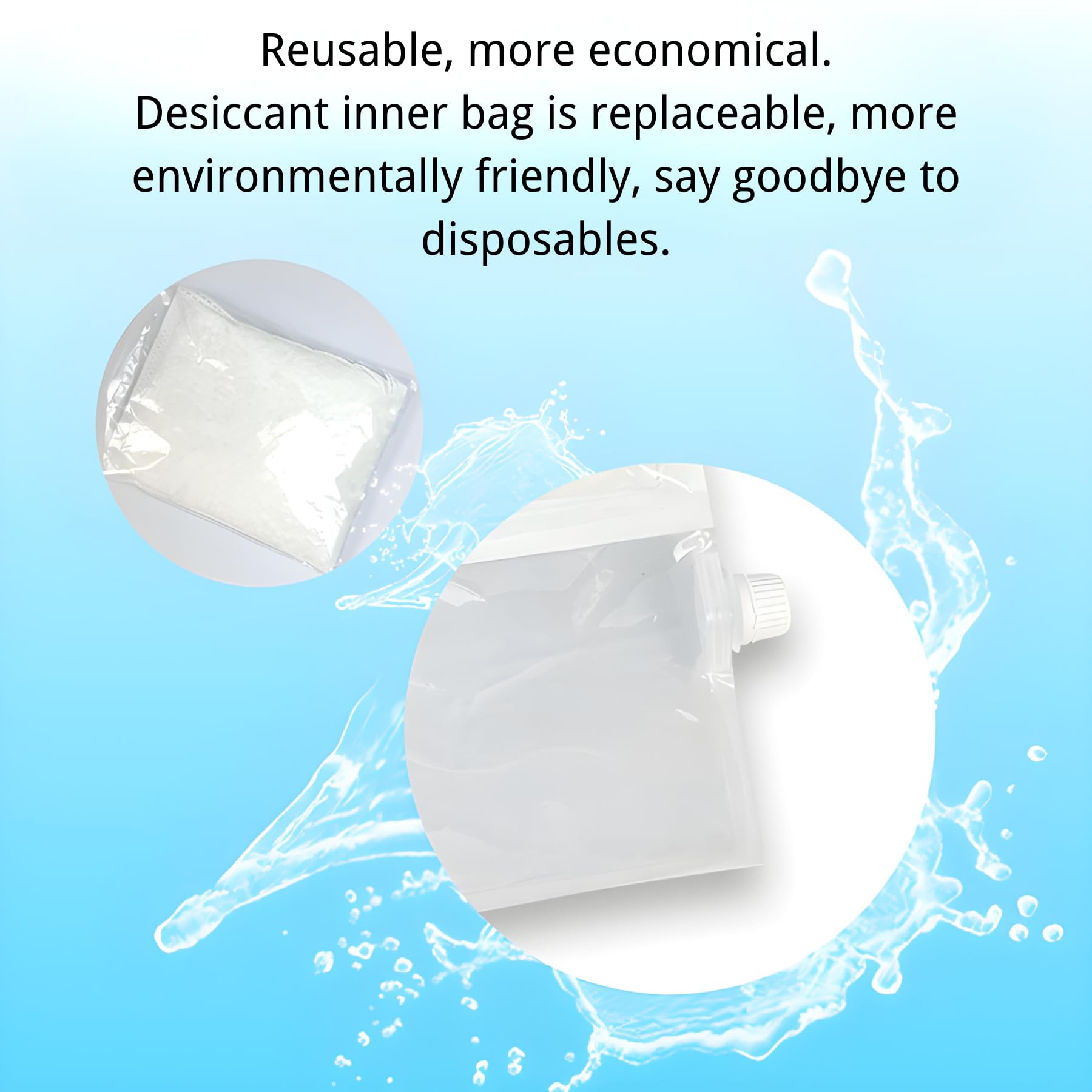 BTKAKAN (5 Pack) Reusable Dehumidifier Bags, Moisture Absorbers,Desiccant Dehumidifier, Closet Dehumidifier, Calcium Chloride Replaceable (Dehumidifier Bags 5 pcs + 5 packs of desiccant)