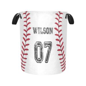 audue personalized baseball laundry hampers custom laundry basket customized dirty clothes hamper with name/number nursery hamper for boys kids baby clothes hamper