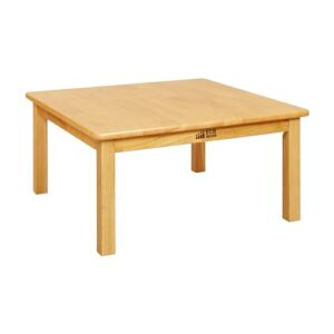 ecr4kids 30in x 30in square hardwood table with 14in legs, kids furniture, honey