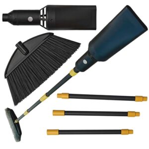 aerobroom outdoor broom with built-in lightweight rechargeable cordless leaf blower | collapsible broom for rv, camping, deck, patio or balcony