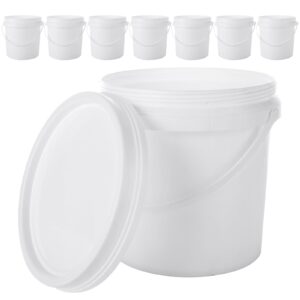 akolafe 8 pack paint buckets for painting 2 quart paint cans with lids & handles empty paint cans 1/2 gallon paint can paint pail plastic paint containers for leftover paint pigment varnish storage