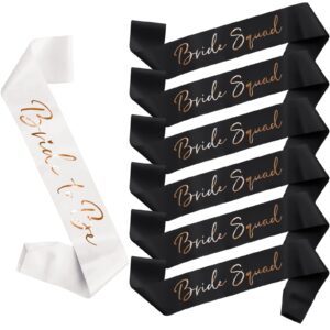 7-pack bride sash set - bride to be bridesmaids bachelorette party sash accessories bridal shower decorations bachelorette outfit for bride（white and black)