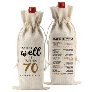 70th birthday gifts for women men, gifts for 70 year old woman grandparents wine gift bag, wine accessories gifts anniversary, 1964 birthday decorations wine bag wine bags for wine bottles gifts