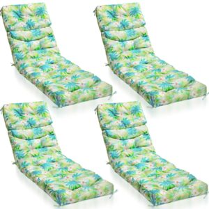 huwena 4 pack outdoor chaise lounge cushion pool patio lounge cushions 22 x 73 x 4.7h inch waterproof lounge chair cushion beach lounge cushion replacement for patio lounge chairs