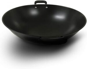 18 inch cast iron wok, chinese style wok, traditional hand hammered pot, with cover and 2 pot ear, does not rust-41cm (41cm)