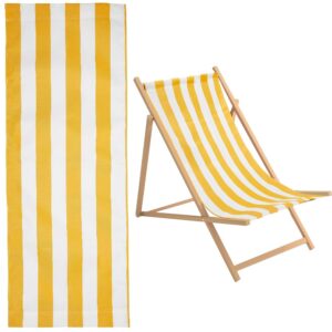 gorgecraft 44x17 beach sling chair replacement canvas 1mm thick yellow and white stripes outdoor furniture folding sling lounge chair fabric patio sling chairs cloth for sunbathing garden courtyard