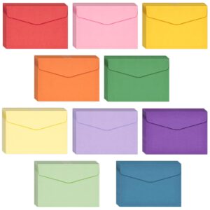 hansgo 100pcs gift card envelopes, 10 assorted colors mini envelopes with gummed closure business card envelopes tiny pocket envelopes for small note cards, 4 x 2.7 inches