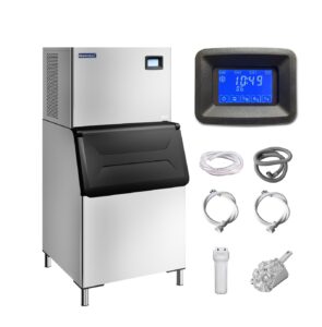 etl listed 29.9“ air cooling commercial ice maker machine,produce 650lbs per day with 450lbs stroage,powered by 1585w secop compressor