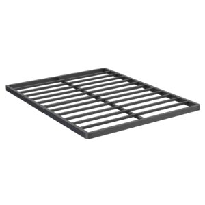 askeld king bunkie-board only, 2 inch low box-spring with steel slats, quick lock metal frame bed-slat replacement, noise free mattress surpoort base, upholstered bed accessories, black