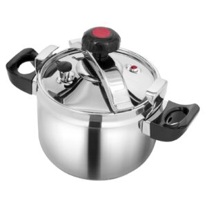 7l/6.35 qt pressure pot, pressure cooker, 201 stainless steel pressure pot, suitable for open fire, induction stove, electric stove, and gas stove