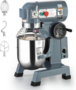 commercial food mixer, 15qt commercial dough mixer, 600w stainless steel bowl heavy duty food mixer with 3 speeds adjustable, dough hook whisk beater included, perfect for bakery pizzeria