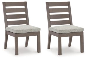 signature design by ashley hillside barn outdoor dining chair, set of 2, 20" w x 27" d x 37" h, light brown & light gray