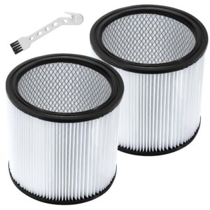 90350 replacement cartridge filter for shop vac 90304, 90585, compatible with wet/dry vacuum cleaner shop vac filters 5 gallon and above, 2 pack