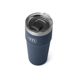 yeti rambler 20 oz stackable tumbler, stainless steel, vacuum insulated with magslider lid, navy