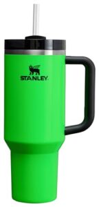 stanley quencher h2.0 flowstate stainless steel vacuum insulated tumbler with lid and straw for water, iced tea or coffee, smoothie and more, neon green, 40 oz