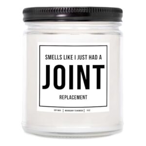 younique designs joint replacement candle - hip surgery gifts, after knee surgery gifts for women, knee replacement gifts, hip replacement gifts, knee surgery recovery gifts (mahogany teakwood)