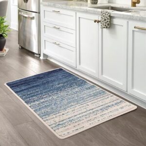 westloom area rug 2x3 doormat modern ombre area rug contemporary front door mat indoor entrance kitchen rug non-shedding small rug accent door mat for living room bathroom bedroom blue