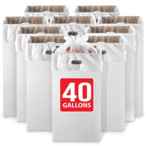 40 gallon disposable cardboard trash cans for events (10 count), disposable trash cans for parties and weddings, 40 gallon trash can for garbage and recycling, pop up style with 20 liners included