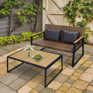 enstver outdoor rattan loveseat