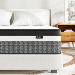 twin mattress, 14 inch twin size hybrid mattress, twin mattress in a box, memory foam & individually pocket spring for pain relief, medium firm twin mattresses