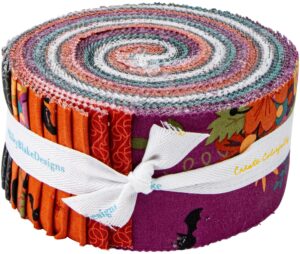 jennifer long little witch rolie polie 40 2.5-inch strips jelly roll riley blake designs rp-14560-40, assorted