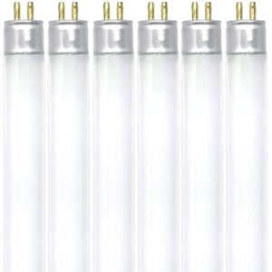 f8 t5/cw fluorescent light bulbs, 12 inch 8w under cabinet bulbs, cool white 4100k tube bulbs, pack of 6