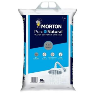 morton salt pure and natural water softening crystals, 40 lbs bag, white- luxeleaf (pack (1)