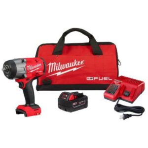 milwaukee 2967-21b m18 fuel 18v lithium-ion brushless cordless 1/2 in. impact wrench w/friction ring kit w/one 5.0 ah battery and bag.