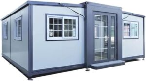 hughearts portable prefabricated tiny home 20x20ft, mobile expandable plastic prefab house for hotel, booth, office, guard house, shop, villa, warehouse, workshop (with restroom)