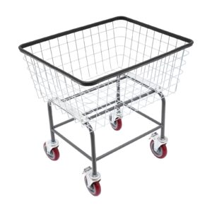 laundry cart,steel wire laundry cart,laundry basket with wheels,commercial wire laundry basket cart,heavy duty laundry cart for laundry 20x15.7x26in (b)