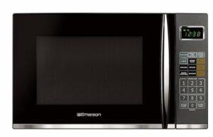 emerson mwg9115sb-n microwave oven with griller, timer & led display 1100w, 11 power levels, 9 pre-programmed settings, removable glass turntable with child save lock, 1.2 cu. ft, stainless steel