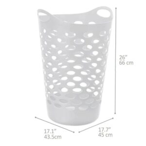 Tall Flex Laundry Basket Tall Plastic Hamper for Clothes, Bedroom, and Storage With handles 17.75" x 17.25" x 26"